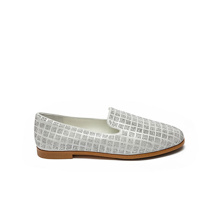 jared silver | Women's Luxury Embellished Moccasin | Nicoli Shoes